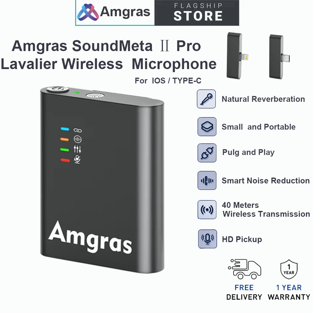 Amgras SoundMeta Ⅱ Pro Portable Noise-Cancelling Microphone for Sing ...