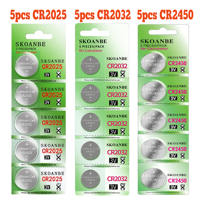 SKOANBE CR2450 CR2430 CR2032 CR2025 CR2016 CR1616 CR1220 3V Watch Battery 3V Lithium Batteries ...