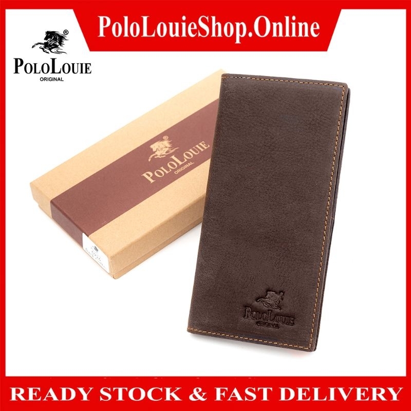 Original Polo Louie Men's Genuine Cowhide Leather Long Wallet Card ...
