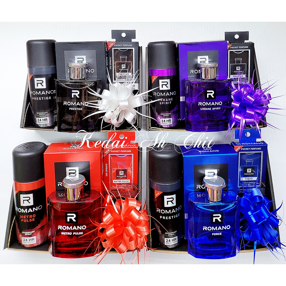 ROMANO Valueble Gift Set - We Wrapped For U + Ribbon Given | Shopee ...