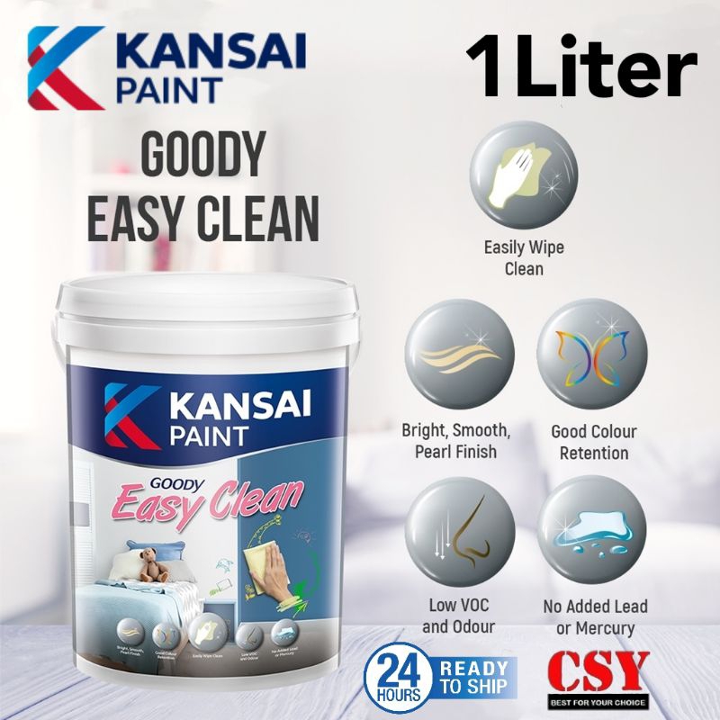 KANSAI GOODY EASY CLEAN 1Liter / Cat Dalam / Interior Paint | Shopee ...