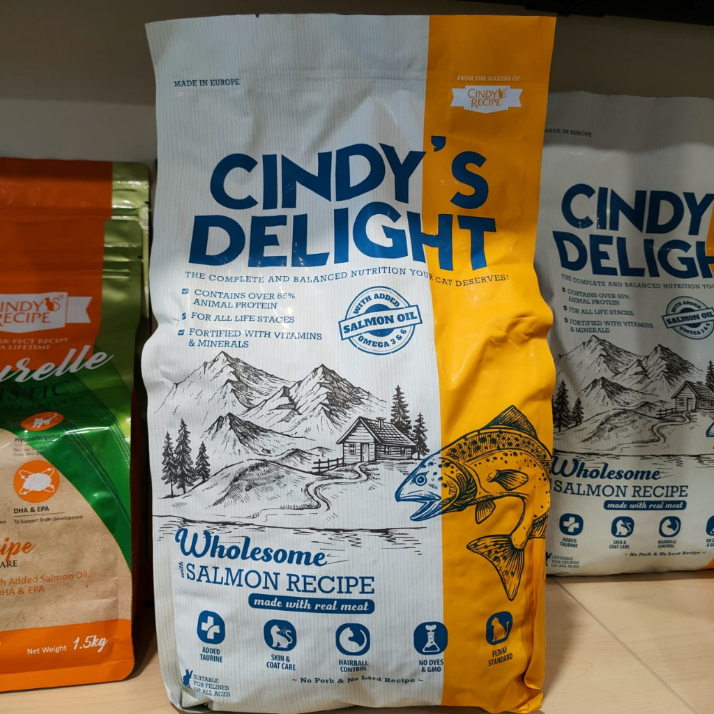 CINDY'S DELIGHT WHOLESOME DRY CAT FOOD (2KG) WITH SALMON OIL (CINDY'S ...