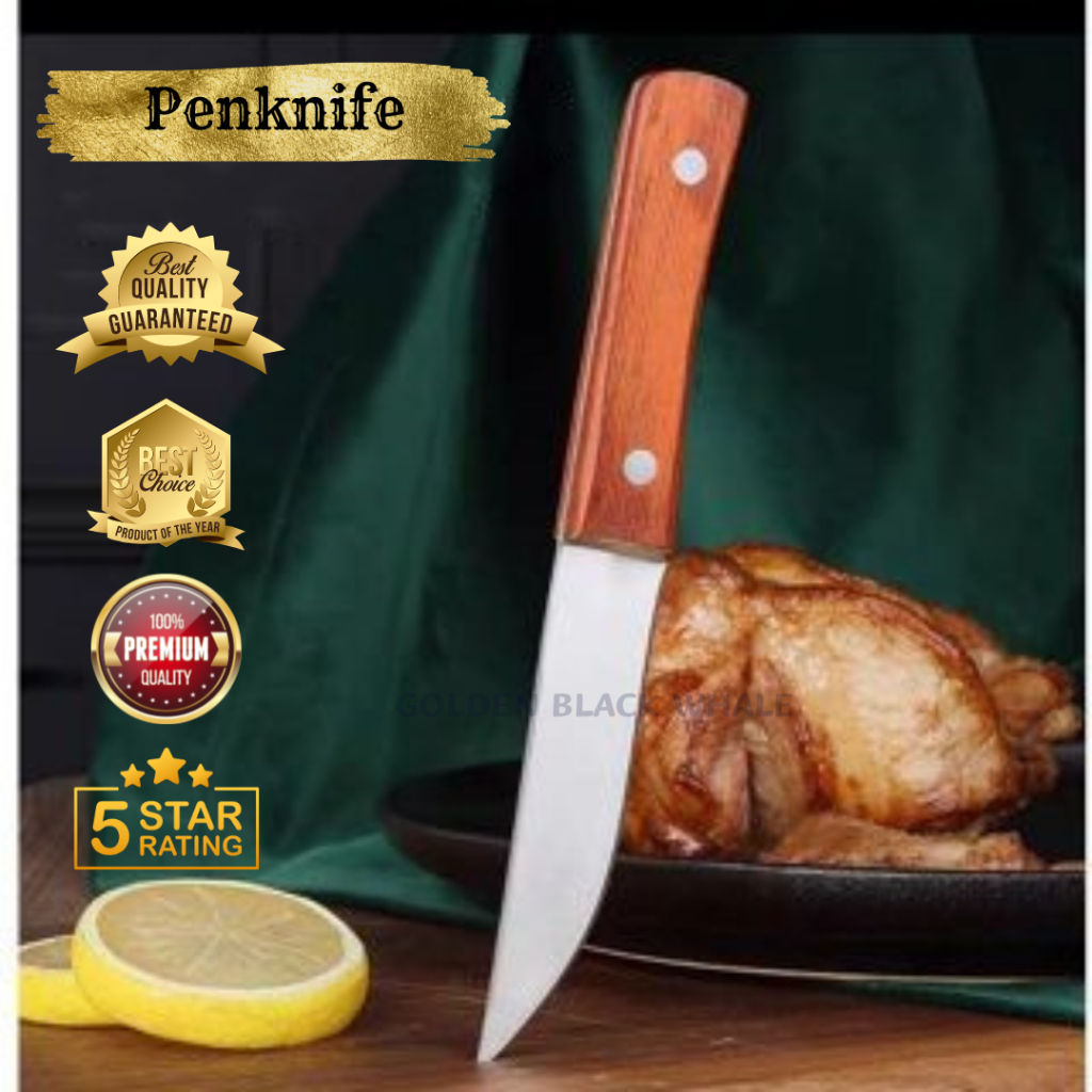 Wooden handle knife kitchen multi-purpose knife outdoor knife | Shopee ...
