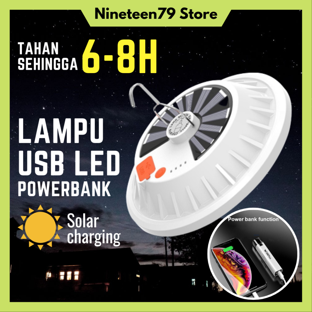Solar USB Rechargeable Portable LED Light Bulb Lampu Pasar Malam Lampu ...
