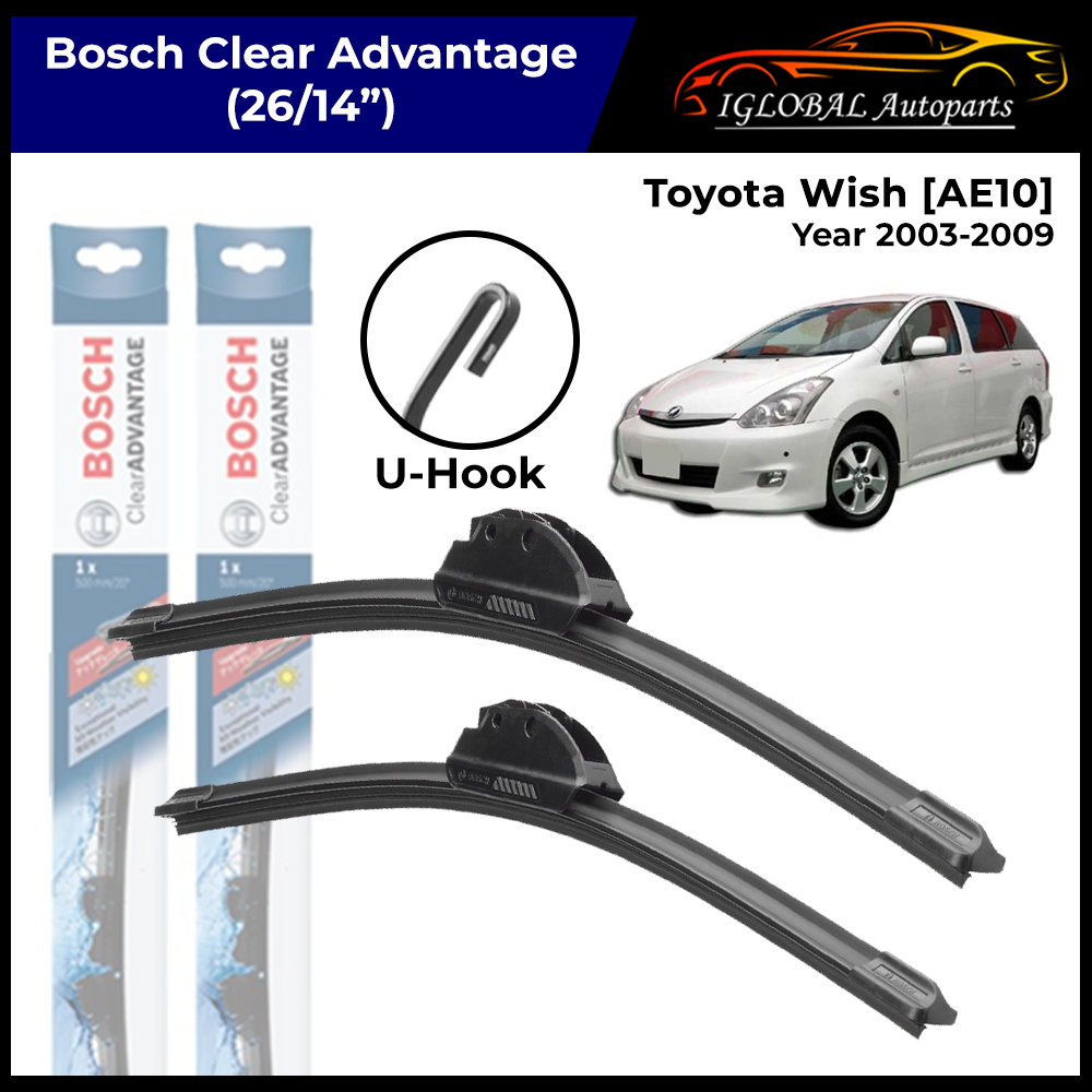 Toyota Wish [AE10] Year 2003-2009 Windshield Wiper Bosch Clear Advantage Set (26/14") | Shopee ...