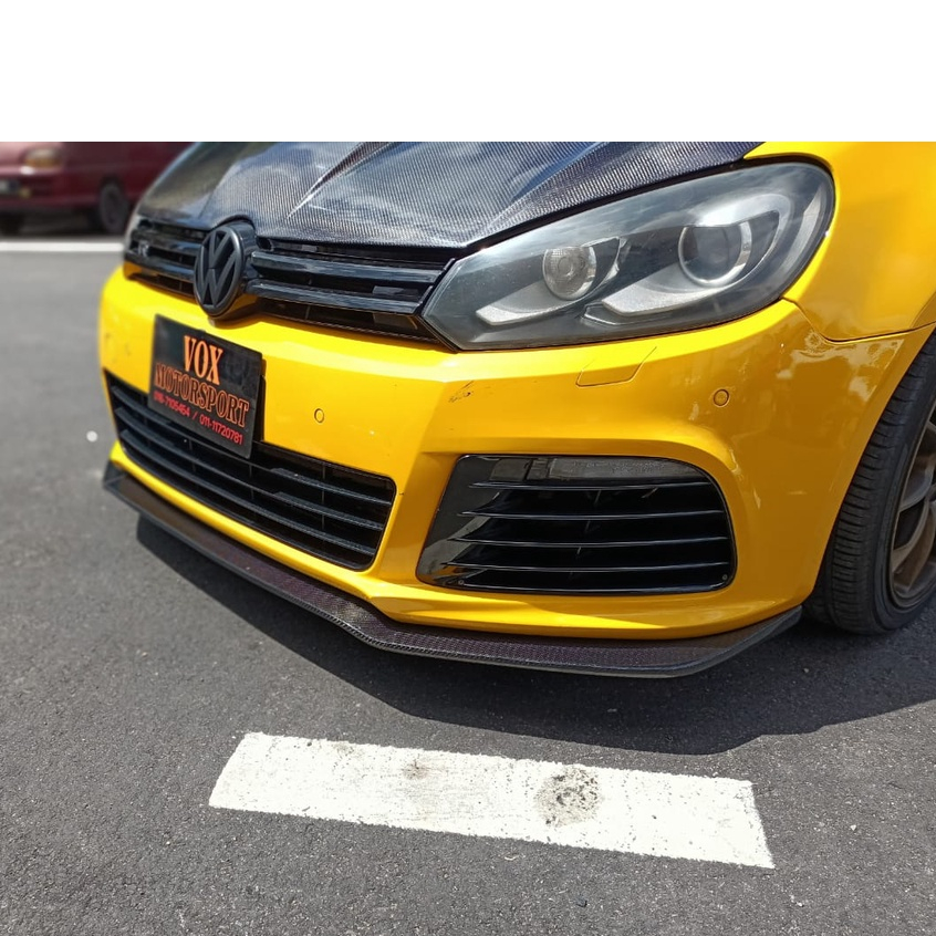 volkswagen golf mk6 front skirt depan carbon fiber add on for bumper R ...