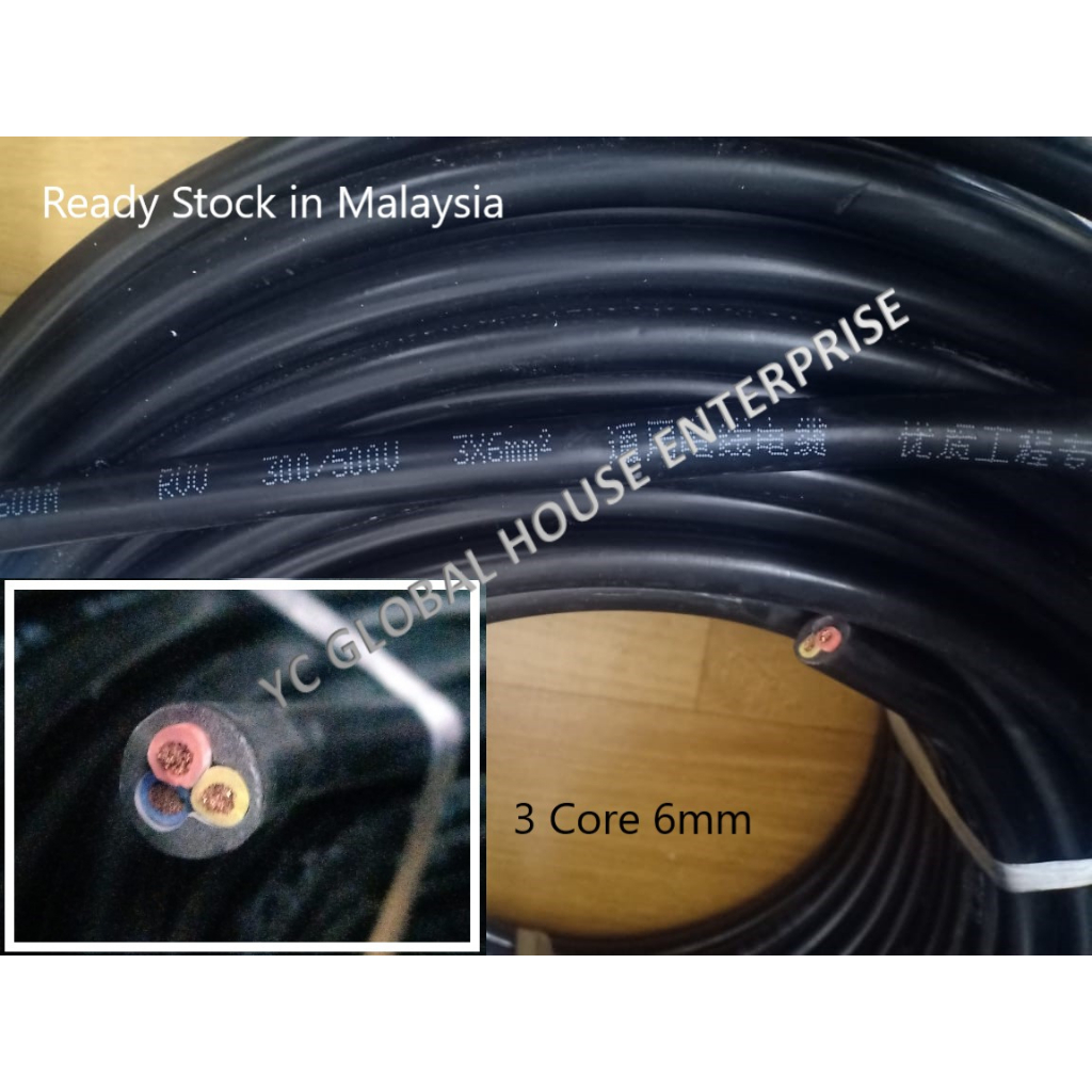 Normal 2 Core 3 Core 4mm 6mm Solar Cable (Ready Stock in Malaysia ...