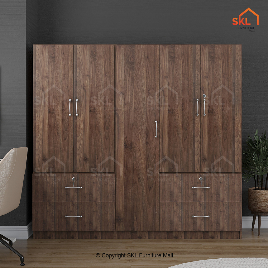 ARCIO 6X6FT (3+2) DOORS WARDROBE WITH SHELF / almari baju /kabinet baju ...