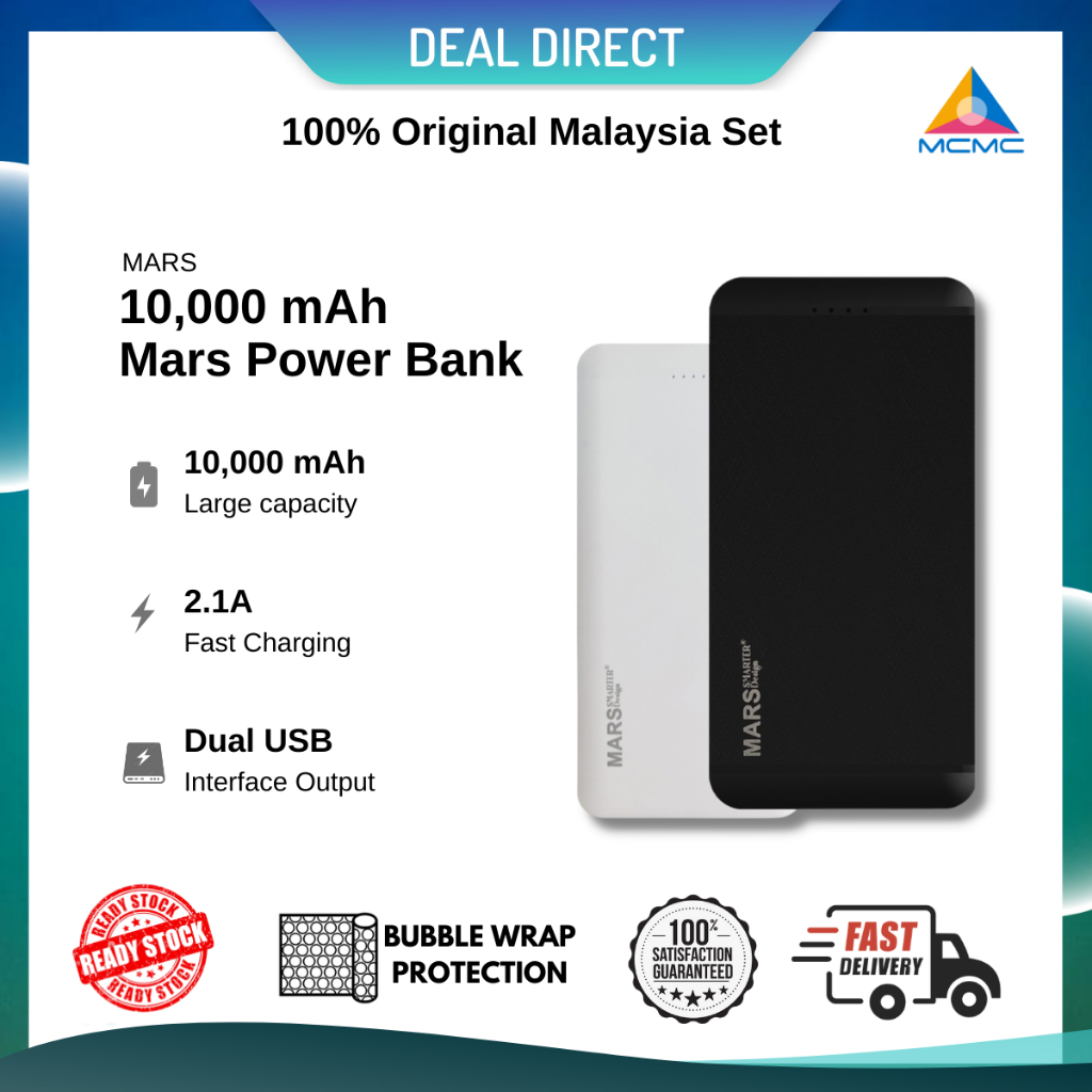 [ READY STOCK ] MARS MA-918 Powerbank - 10000mAh, Fast Chrging/ LED ...