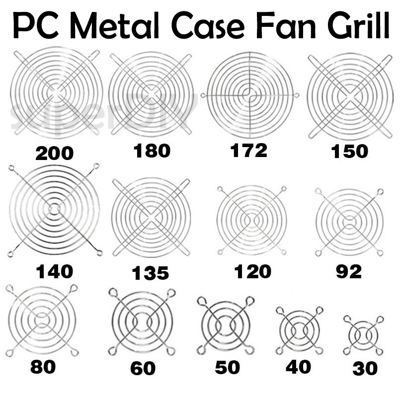 Metal Case Fan Grill 3 4 5 6 7 8 9 12 15cm Net Cover Protection ...