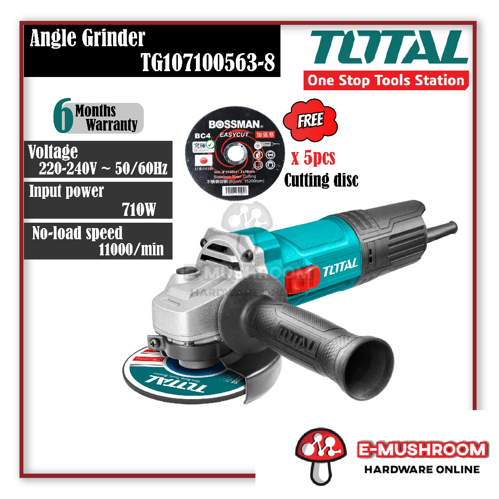 Total TG107100563-8 710W 4" Angle Grinder | Shopee Malaysia