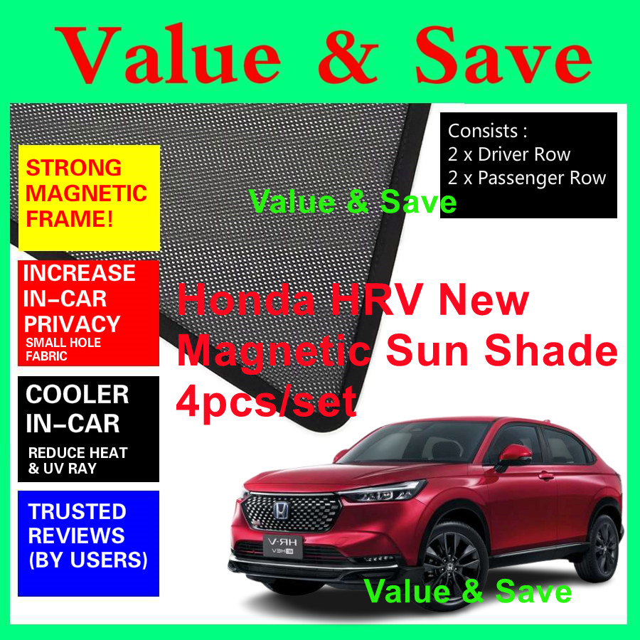 Honda HRV 2022 - 2025 HR-V UV Cut Custom Fit Magnet Sun Shade Magnetic ...