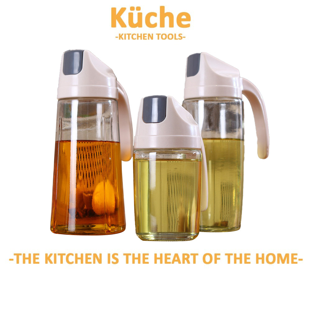 KUCHE Kitchen Glass Cooking Oil Storage Bottle Automatic Opening Bottle ...