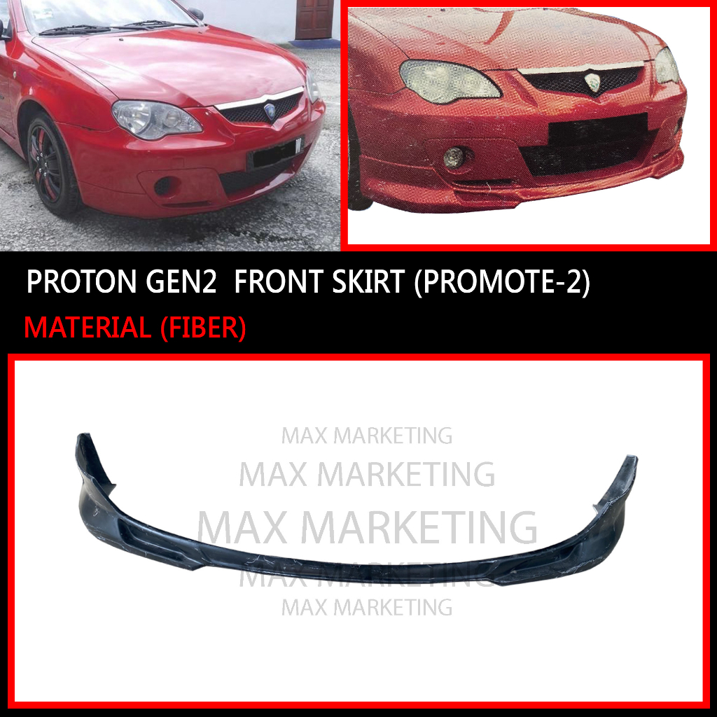 PROTON GEN2 GEN 2 FRONT SKIRT (PROMOTE-2) FIBERGLASS/ PU BODYKIT ...