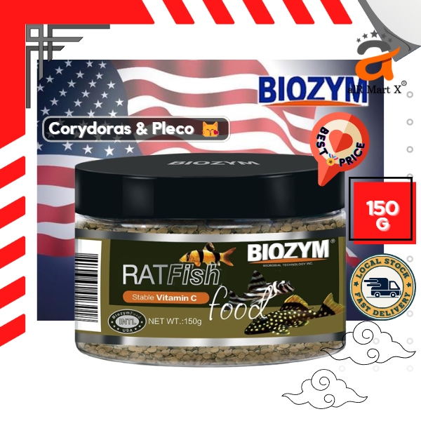 Biozym Fish Food Pleco Corydoras Bottom Feed Pellet 150g BD3202 Biozym ...