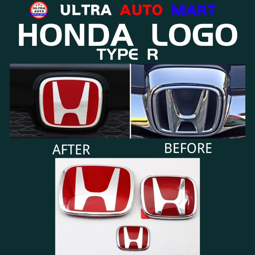 HRV 13-20 HONDA Logo H Emblem Type R Steering Red Silver Black 3m Tape ...