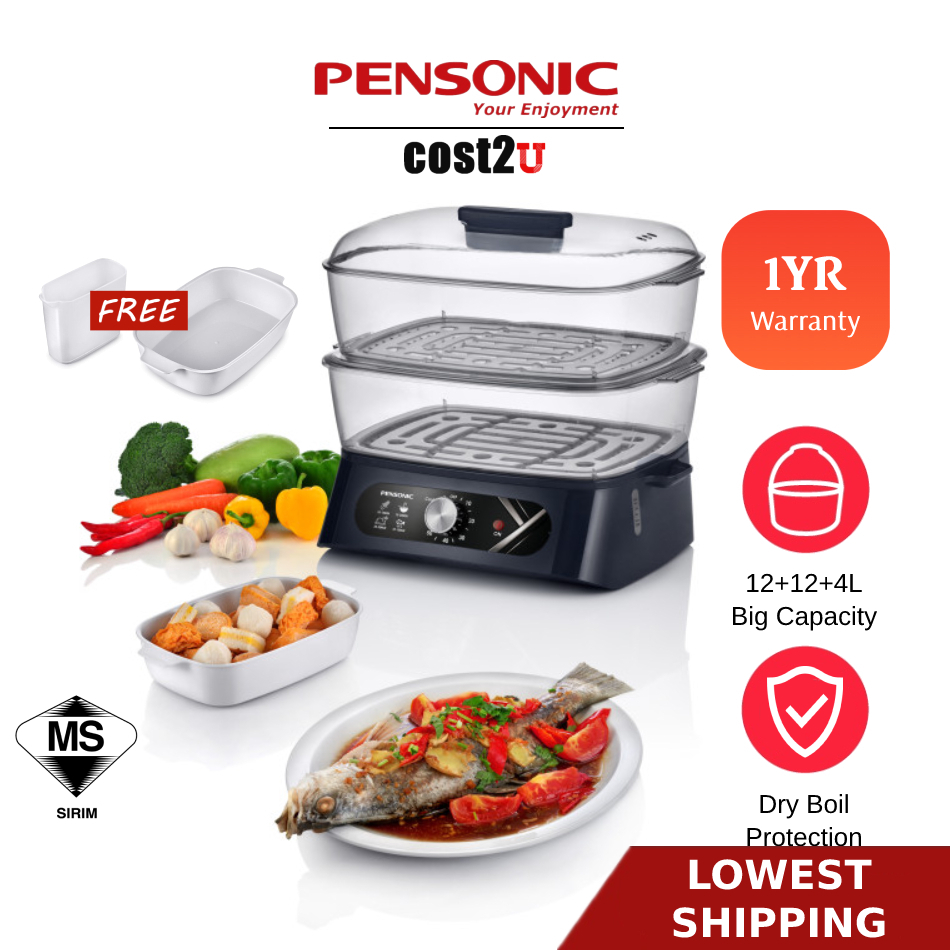 Pensonic 28L Large Food Steamer | PSM-1605 SE1800 (Fish Steamer ...