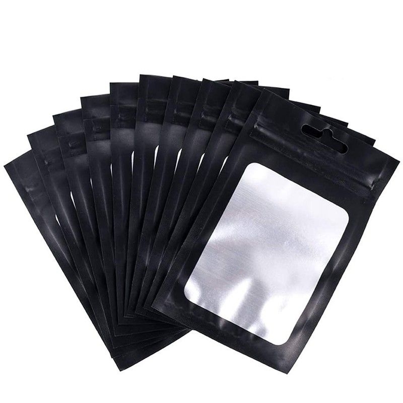 10pcs Multicolor Aluminum Foil Zipper Plastic Bag with Clear Window ...