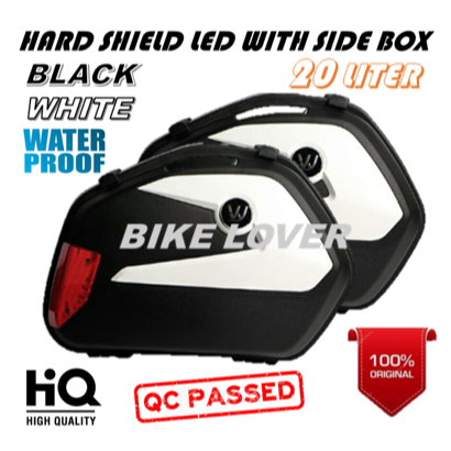 MODENAS WATERPROOF V35 SIDE BOX ABS PLASTIC WITH LED LIGHT HARD SHEILD ...