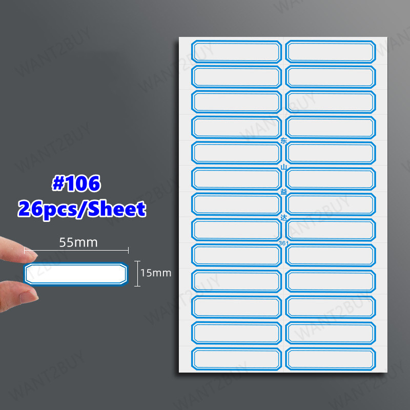 1 Sheet Waterproof Empty Label Price Noted Sticker Blue Red Colour ...