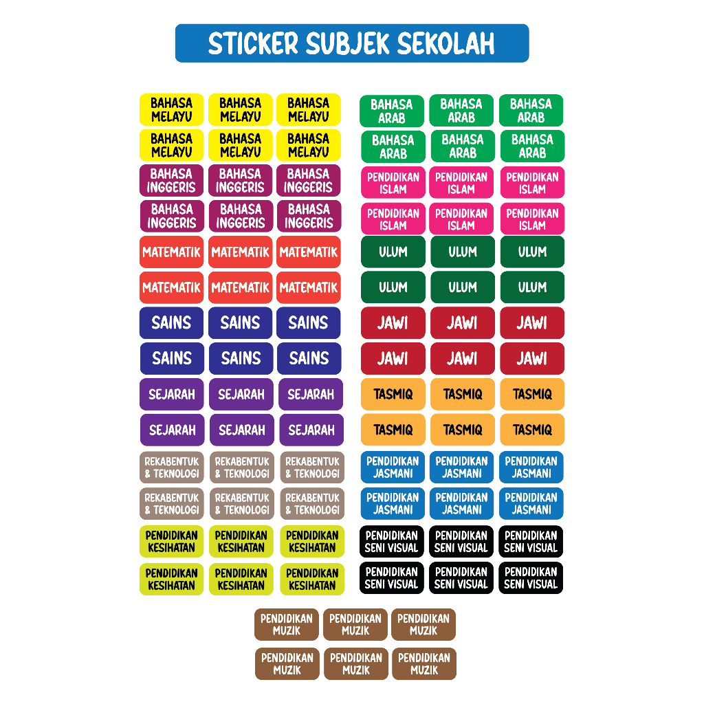 READY STOCK Sticker Hari Sekolah | Label Buku Pelajar | Back to School ...