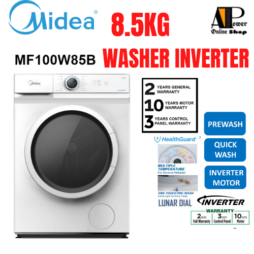 Midea MF100W85B/MF100W95B 8.5KG/9.5KG Front Load Washing Machine ...