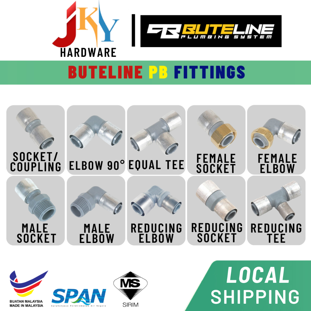 Buteline PB Fitting Elbow Tee Socket Male Elbow Female Elbow MTA FTA ...