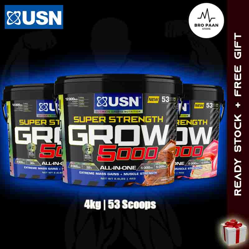 USN Super Strength Grow 5000 (4kg | 53 Scoops) - Extreme Mass Gainer ...