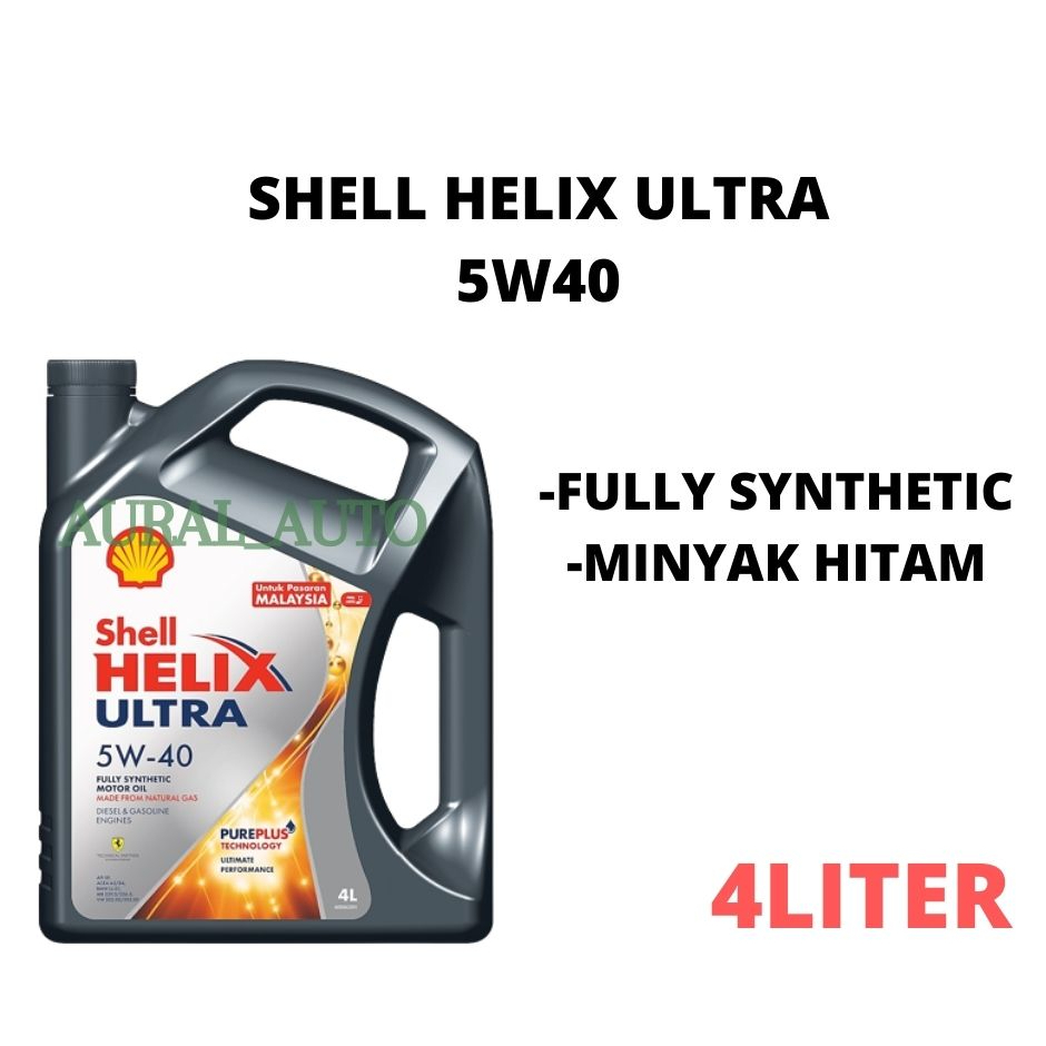 Shell 5W40 Helix Ultra 4L Engine Oil Fully Synthetic Minyak Enjin For ...