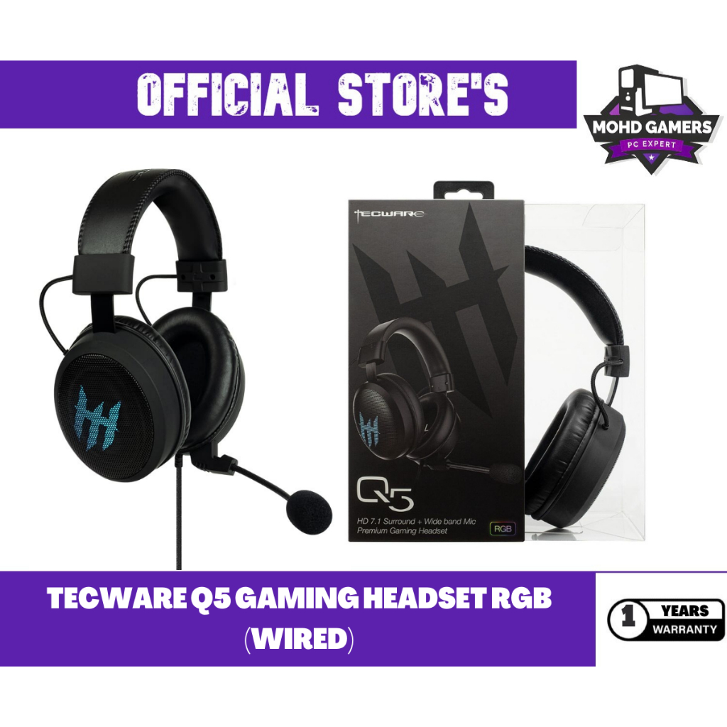 TECWARE Q5 7.1 VIRTUAL SOUND RGB GAMING HEADSET (WIRED) | Shopee Malaysia