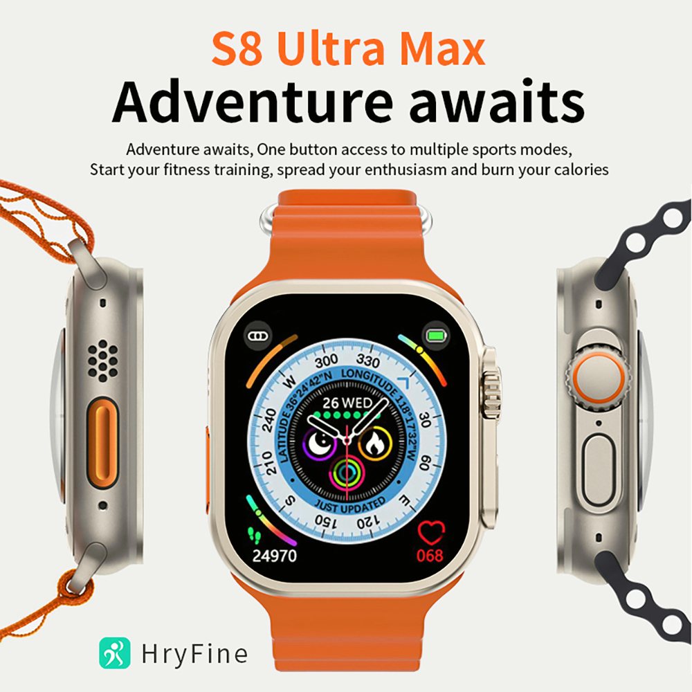 S8 ultra max Smart Watch 2.08inch Screen Bluetooth Call NFC 63+ Sports ...