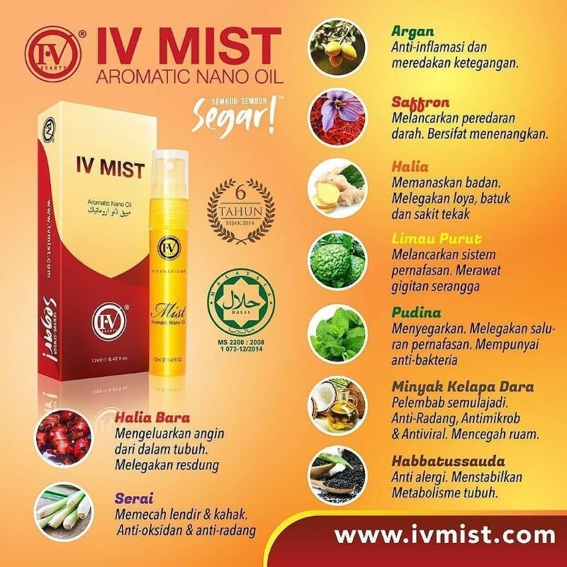 IV Mist Aromatic Nano Oil / Rawat sakit otot & sendi, sakit belakang, lenguh badan, sakit kepala ...