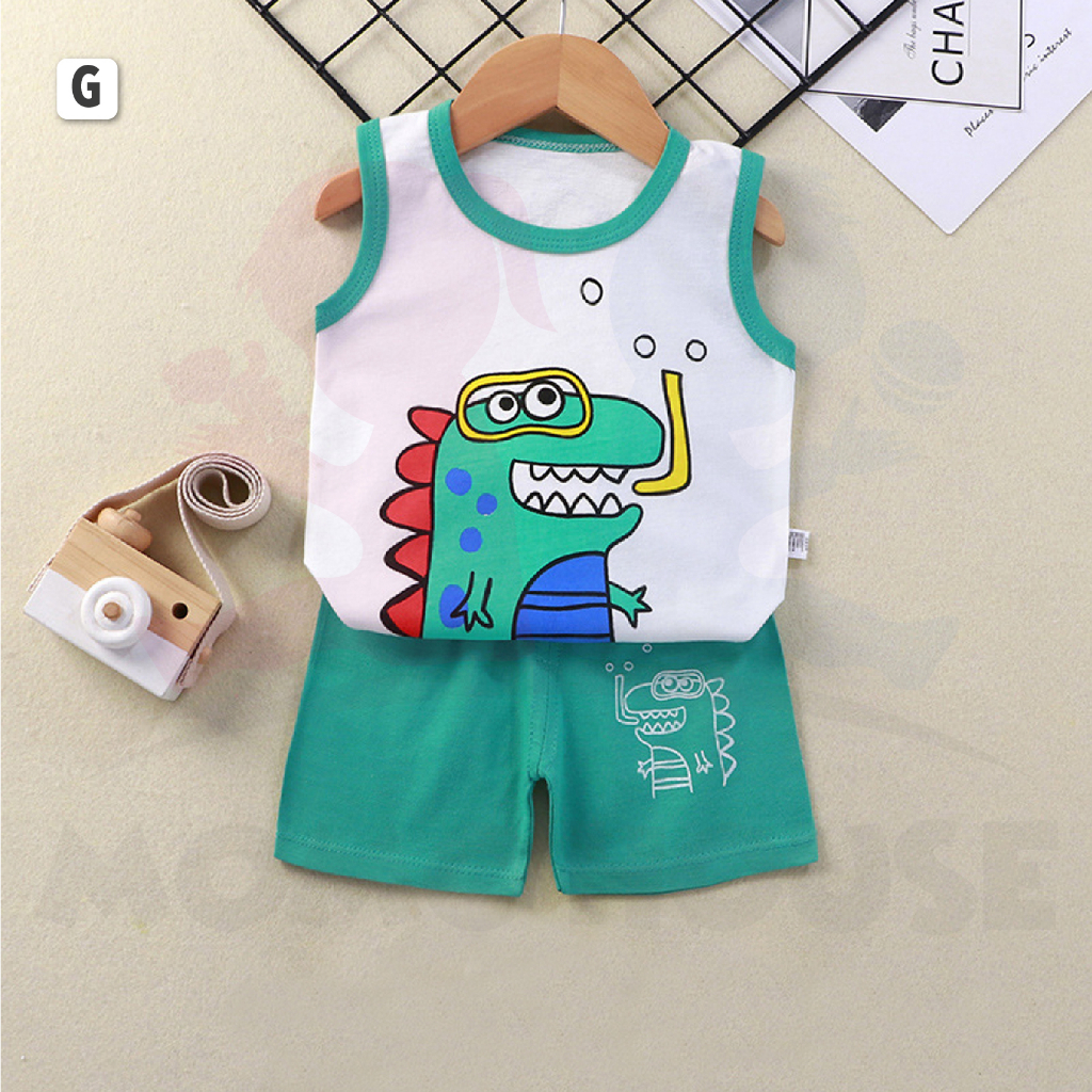 Baby Clothes Baju Budak Singlet Kanak Kanak Kids Baby Boy Singlet Set ...