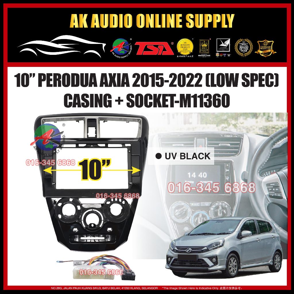 Perodua Axia 2015 - 2022 ( UV Black Low Spec ) Android player 10'' inch ...