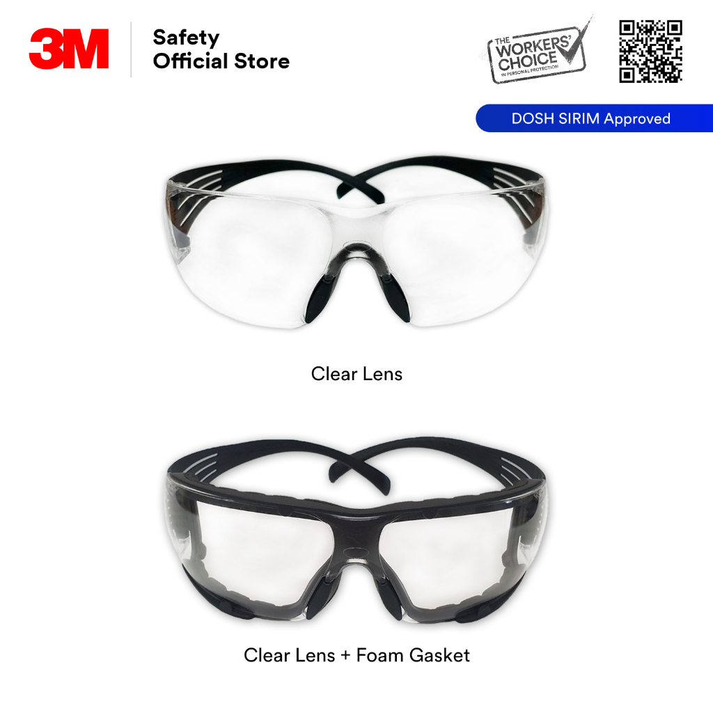 3M™ SF300AF SecureFit Lightest Safety Eyewear/ SF301AF Clear Lens ...