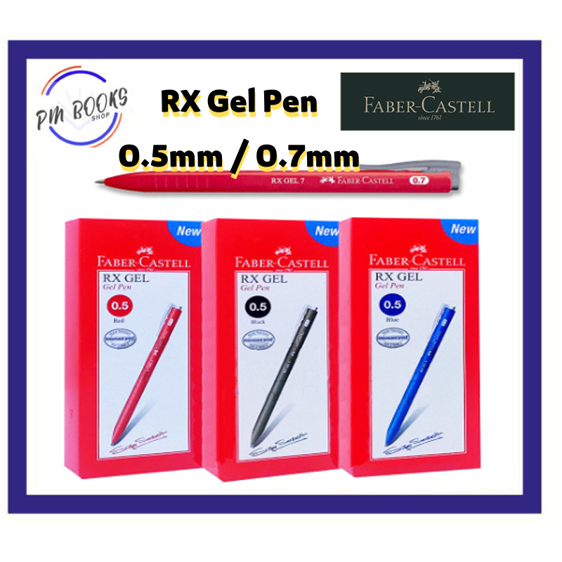 [PMB] Faber-Castell Retractable RX Gel Pen I 10Pcs / Box 0.5mm / 0.7mm ...