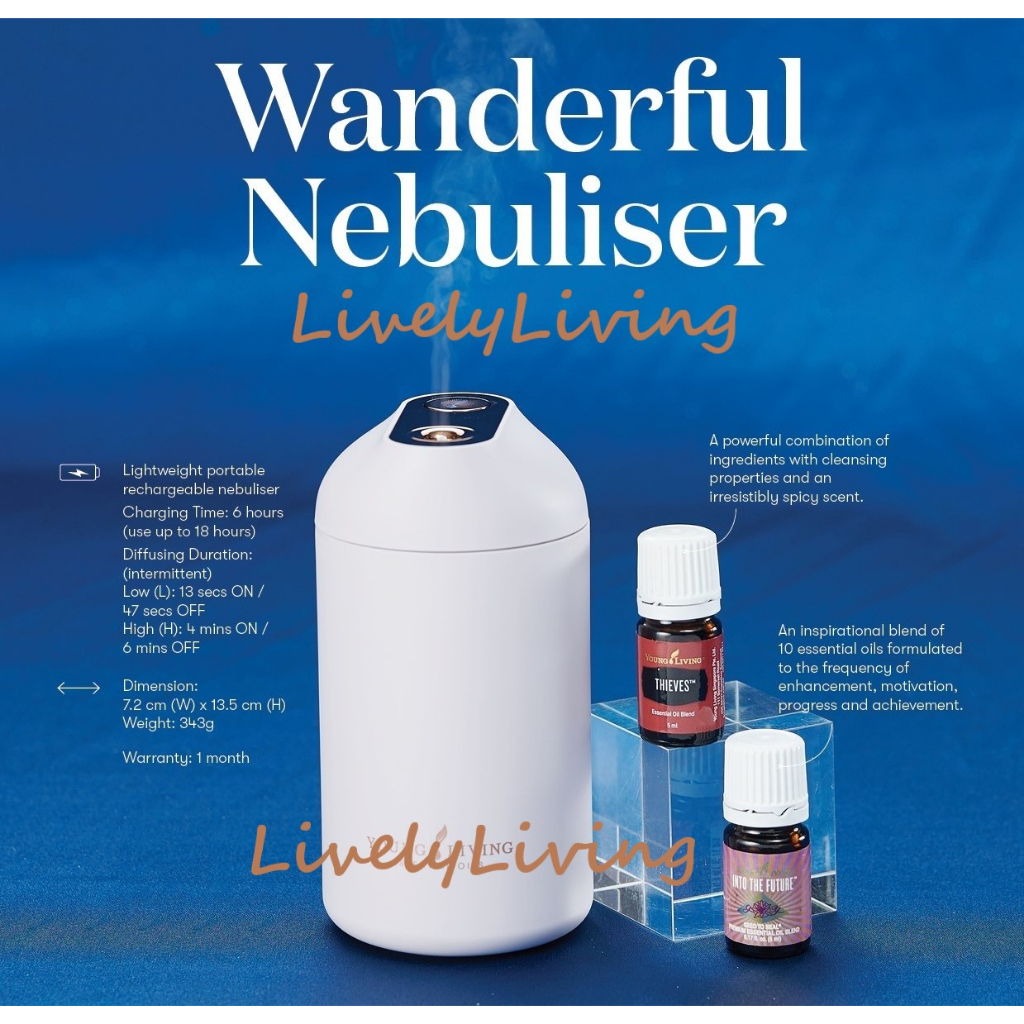Young-Livings Wanderful Nebuliser (Built-in rechargeable battery, light ...