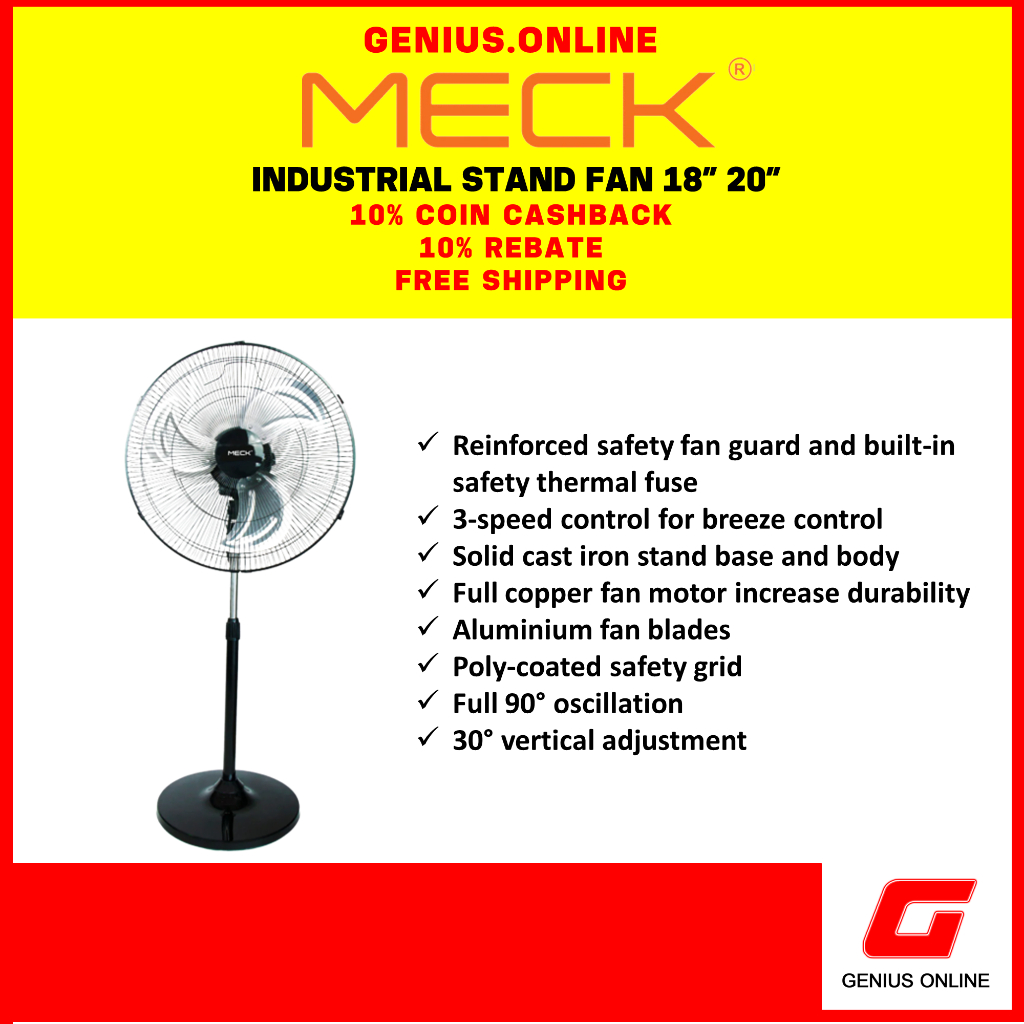 MECK Industrial Stand Fan (18"/20") MISF-18F/MISF18F/MISF-20F/MISF20F ...