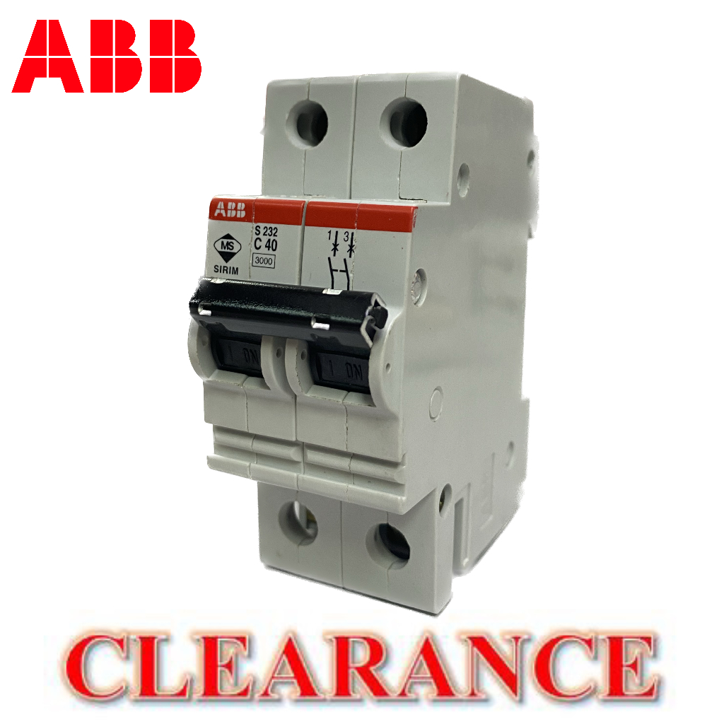 ABB MINIATURE CIRCUIT BREAKER S232-C25/ S232-C40 2POLE 400v | Shopee ...