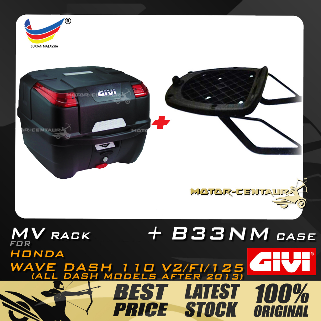 SET KOMBO KOTAK/BOX GIVI B27/B32/B33/B42/B45 TOP CASE + GIVI HONDA DASH 110 125 FI (AFTER 2013 ...