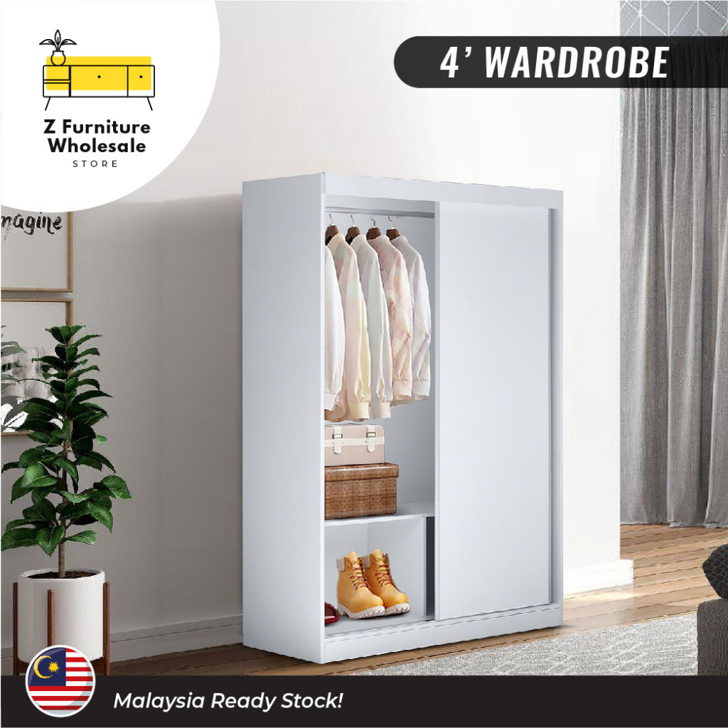 High Quality 4ft Sliding Door Wardrobe & Aluminum Frame /Almari Pakaian ...
