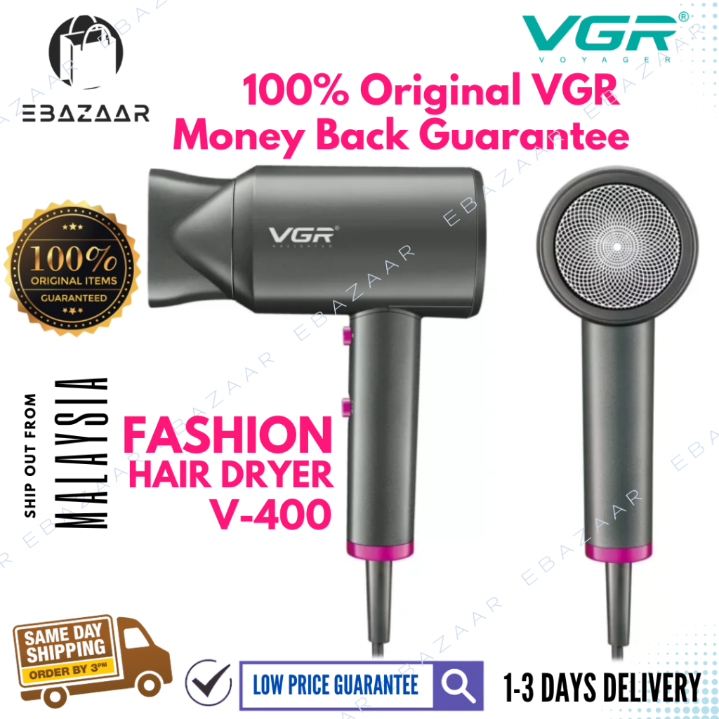 VGR V400 Negative Ions Hair Dryer Professional Powerful Hair Styling Hot Cold Adjustment Fast ...