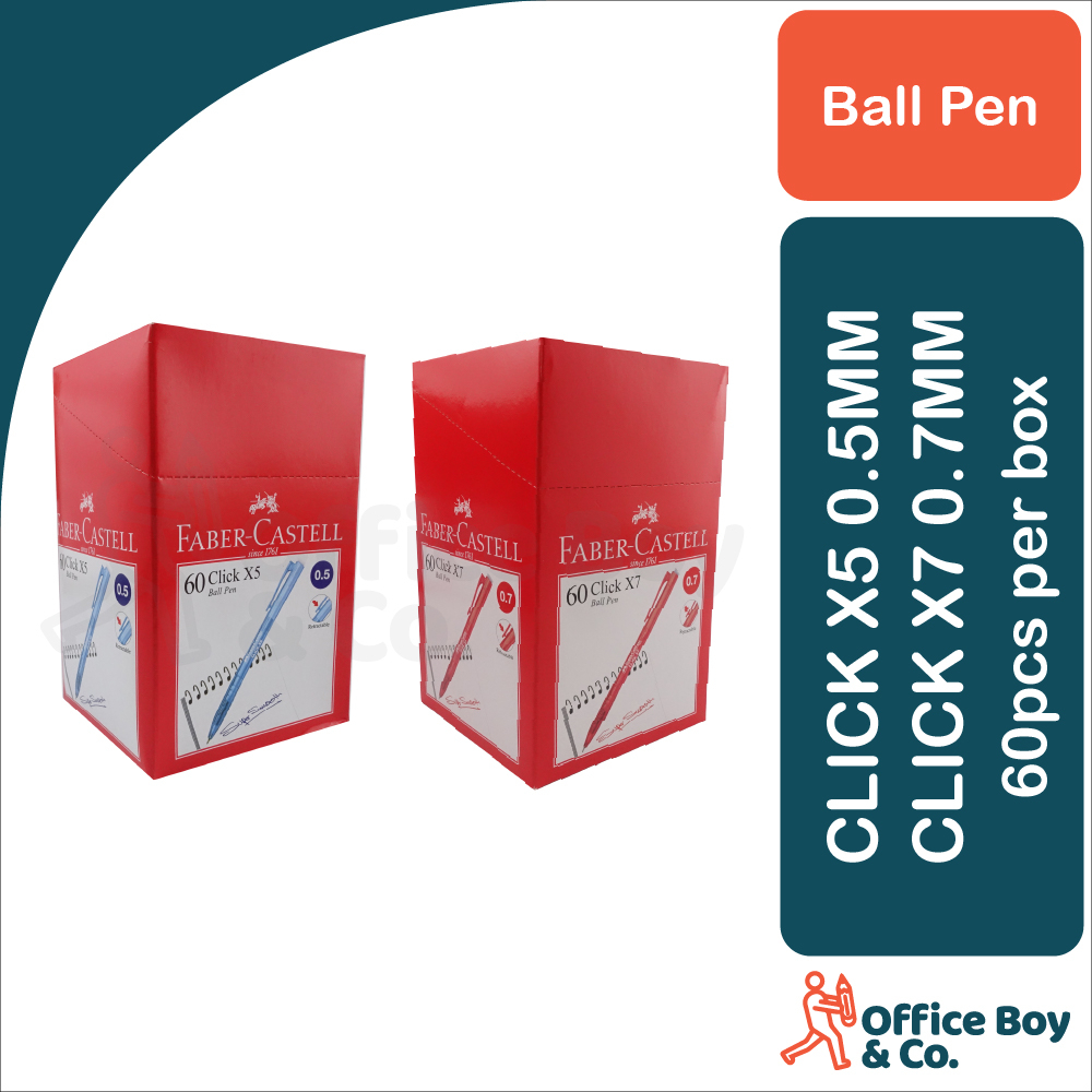 Faber-Castell Ball Pen Click X5 0.5mm , Click X7 0.7mm (60pcs/box ...