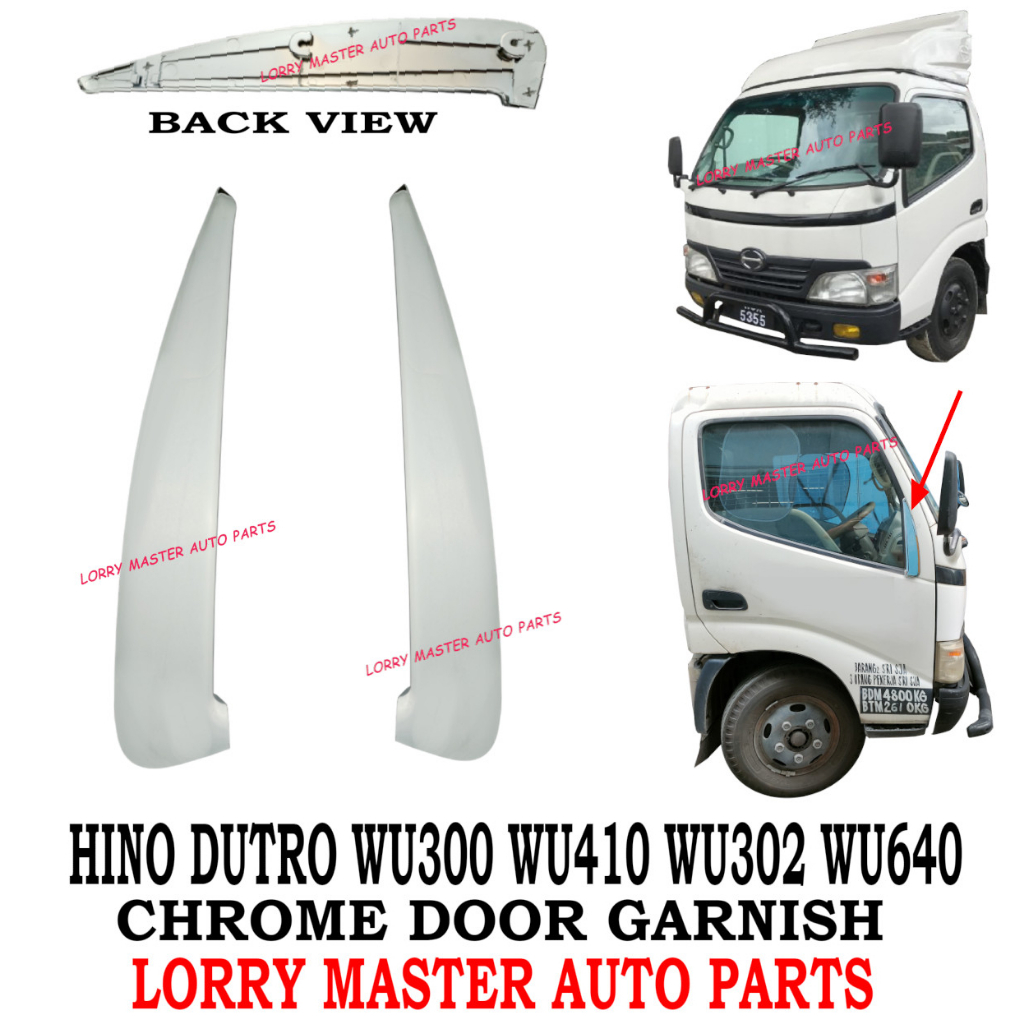 J126S08 CHROME DOOR GARNISH SET HINO 300 DUTRO WU300 WU410 WU640 WU302 ...