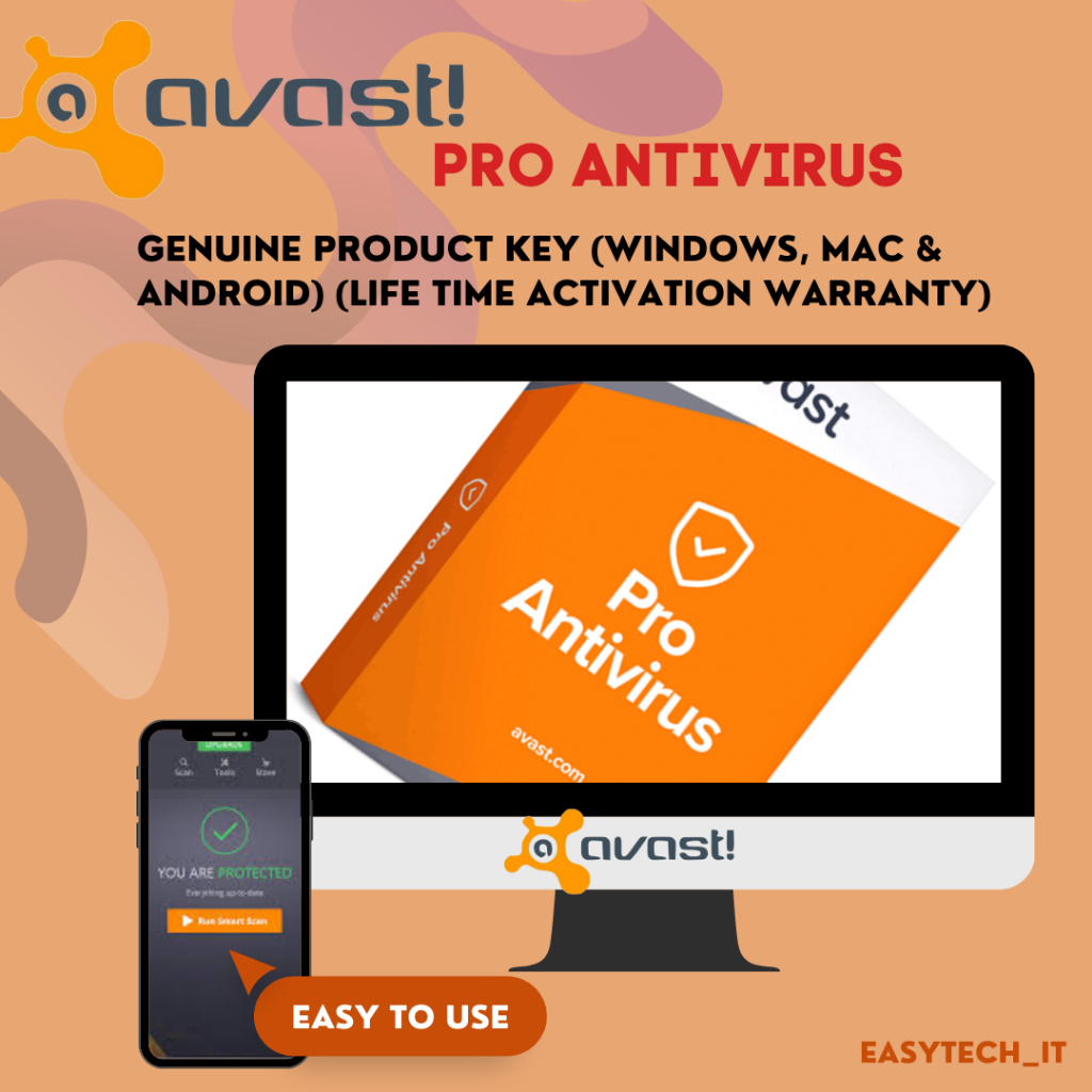 Avast Antivirus Pro Genuine Product Key (Windows, Mac & Android) (Life ...