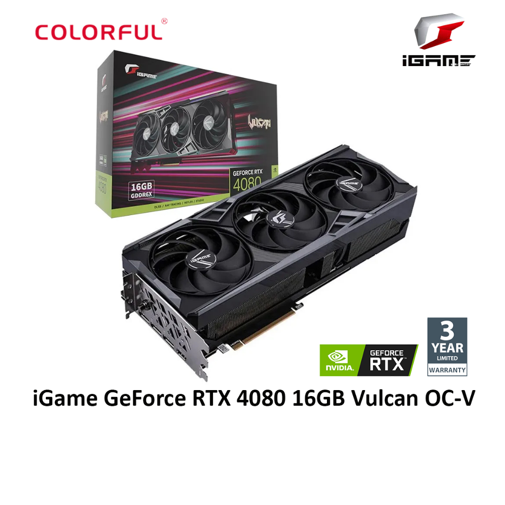 COLORFUL IGAME GEFORCE RTX 4080 VULCAN OC-V 16GB 256BIT GDDR6X GRAPHIC ...