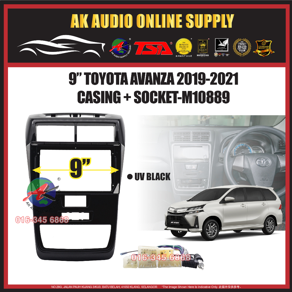 Toyota Avanza 2019 - 2021 [ UV Piano Black ] Android Player 9" Inch ...