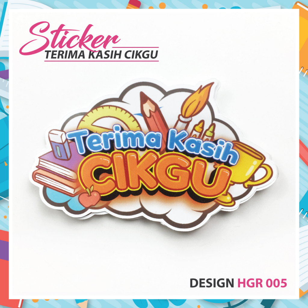 STICKER Hari Guru | Terima Kasih Cikgu | Thank You Teacher | Shopee ...