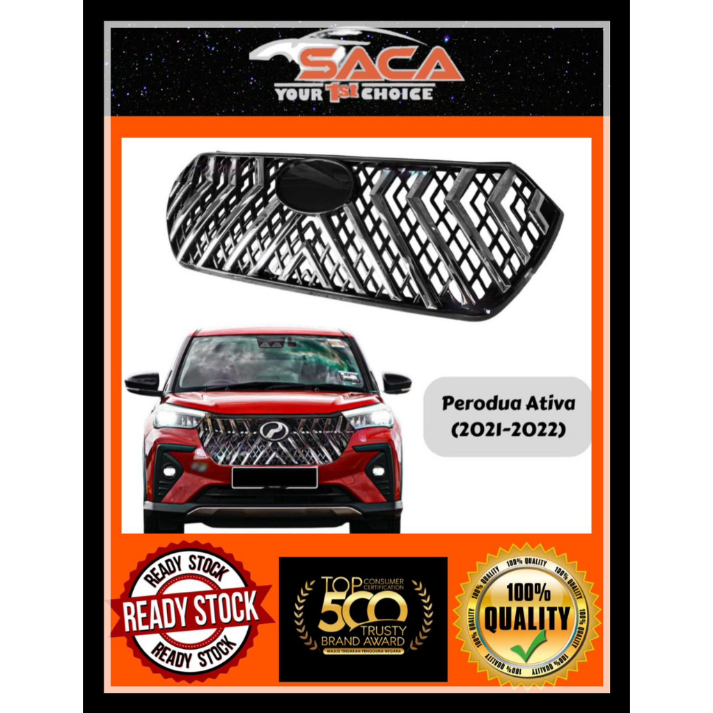 ATIVA ABS Chrome Sport Front Grill | Shopee Malaysia