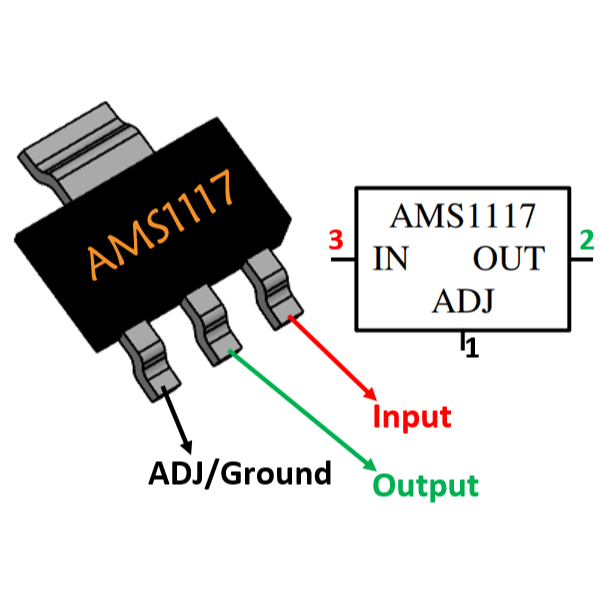AMS1117 Voltage Regulator Kit 1.2V/1.5V/1.8V/2.5V/3.3V/5.0V/ADJ SOT-223 | Shopee Malaysia